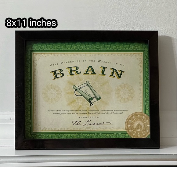 Art | The Wizard Of Oz Scarecrow Brain Certificate Art | Poshmark